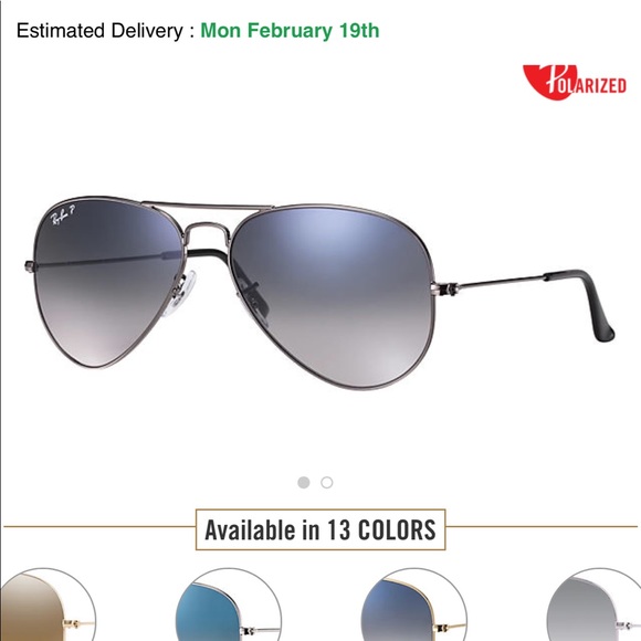 Ray-Ban | Accessories | Polarized Bluegrey Gradient Aviators | Poshmark